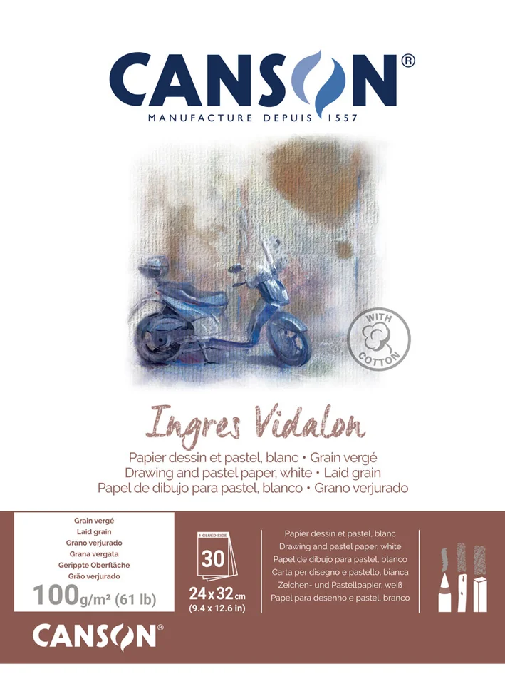 CANSON Bloc papier à dessin 'Ingres Vidalon', 240 x 320 mm | Papeterie ...